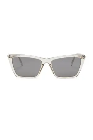 Saint Laurent Thin Mica Sunglasses - Beige & Silver