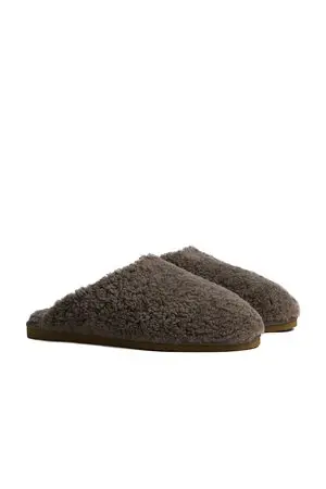 PARACHUTE Shearling Wool Clogs In Grey