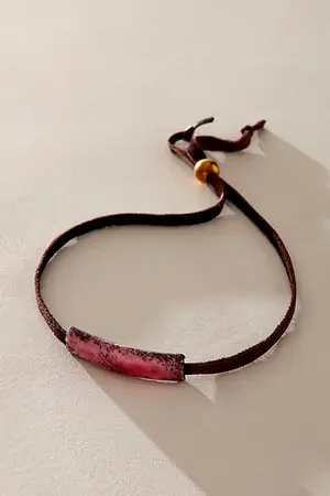 MICHELLE DARIN Copper And Leather Bracelet - Hot Pink/brown Suede