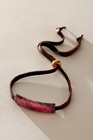 MICHELLE DARIN Copper And Leather Bracelet - Hot Pink/brown Suede
