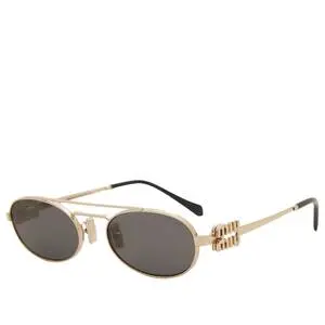 Miu Miu 54zs Sunglasses - Pale Gold/dark Grey