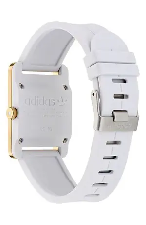 Adidas Rectangular Stainless Steel Strap Watch - White