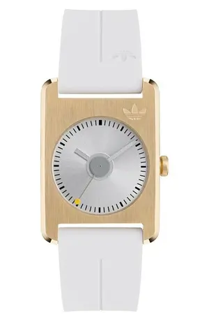 Adidas Rectangular Stainless Steel Strap Watch - White