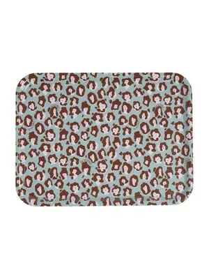 La DoubleJ Rectangular Printed Tray - Lady Leopard Acqua Acquamarin