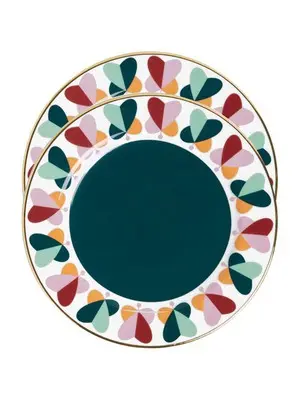 La DoubleJ Dessert Plates Set Of 2 - Farfalle Ring Green