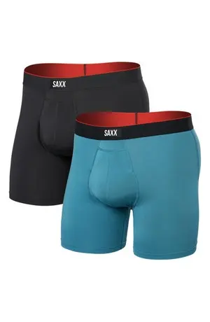 SAXX Assorted 2-pack Multi-sport Mesh Performance Boxer Briefs Hydro Blue/faded Black