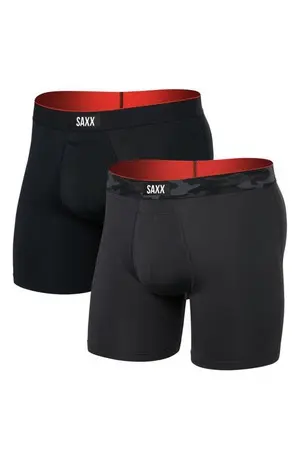 SAXX Assorted 2-pack Multi-sport Mesh Performance Boxer Briefs Remote Camo Wb/black