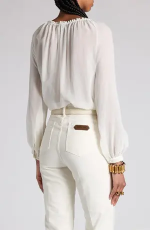 TOM FORD Silk Georgette Blouse - Aw020 Cream