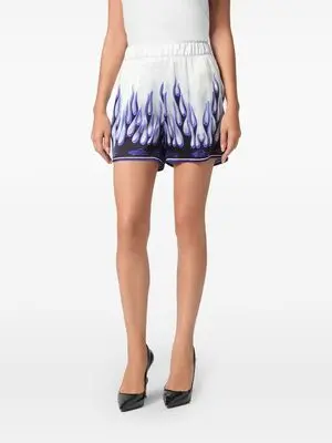 Philipp Plein Flame Satin Shorts
