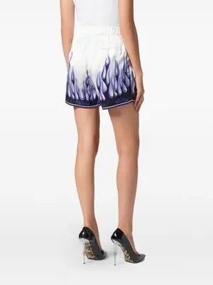 Philipp Plein Flame Satin Shorts