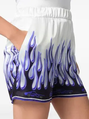 Philipp Plein Flame Satin Shorts