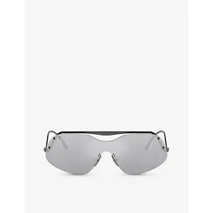 FERRARI Fh1007 Rectangle Metal Sunglasses - Black