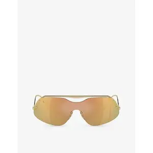 FERRARI Fh1007 Rectangle-frame Sunglasses - Gold