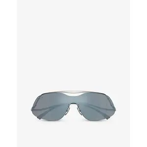 FERRARI Fh1007 Rectangle-frame Sunglasses - Grey