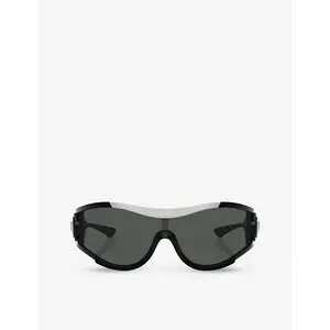 Versace Ve4475 Shield Sunglasses - Black