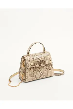 Valentino Garavani V Sling Small Python Handbag - White