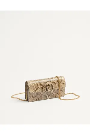 Valentino Garavani Vlogo Signature Python Chain Wallet - Natural