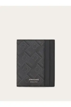 FERRAGAMO Monogram Credit Card Holder - Black