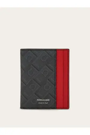 FERRAGAMO Ferragamo Monogram Credit Card Holder Red