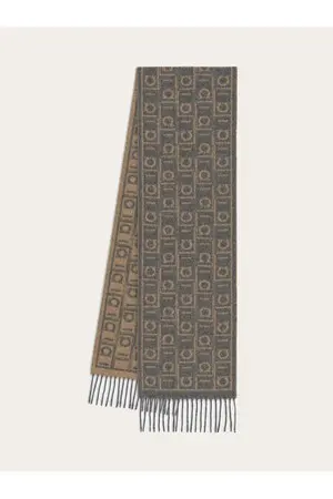 FERRAGAMO Monogram Scarf - Grey