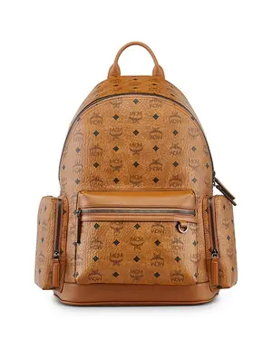 Mcm Stark Visetos Backpack - Cognac