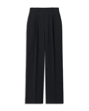 REISS Eden Wide Leg Trousers - Navy