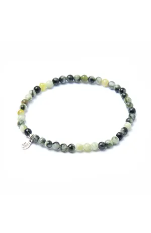 TINY RITUALS Tiny Rituals Natural Vine Flower Xiuyu Jade Bracelet Earthy Green