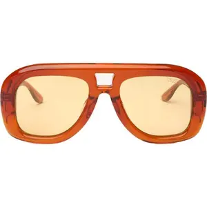 Dezi Pusha 55mm Shield Sunglasses - Burnt Caramel/yellow