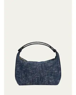 Bottega Veneta Mini Wallace Boucle Shoulder Bag - Denim