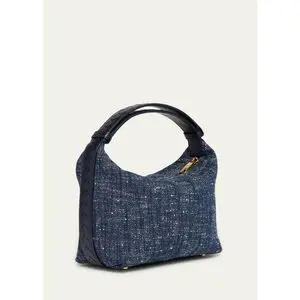 Bottega Veneta Mini Wallace Boucle Shoulder Bag - Denim