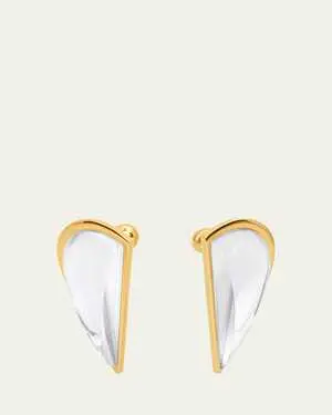 Alaïa ALAIA Half Heart-Shaped Stud Earrings Transparent