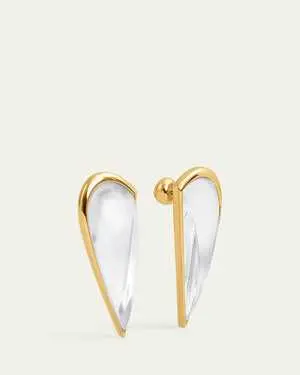 Alaïa Half Heart-shaped Stud Earrings - Transparent