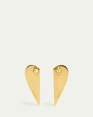 Alaïa Half Heart-shaped Stud Earrings - Transparent