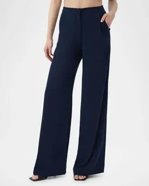 Trina Turk Verity High-rise Wide-leg Pants - Indigo
