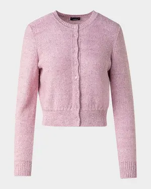 Akris Akris Micro Sequined Knit Cardigan Pale Pink