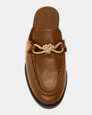 Bottega Veneta Bottega Veneta Astaire Knot Leather Loafer Mules Brown