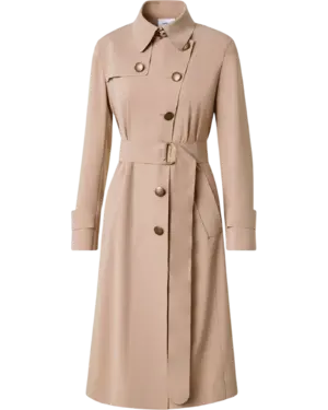 Akris Laser-cut Crepe Trench Coat - Beige