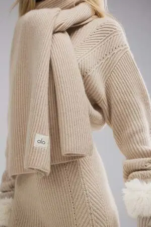Alo Yoga Courchevel Cashmere Scarf - Birch Heather