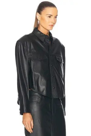 Wardrobe.NYC Leather Shirt Jacket
