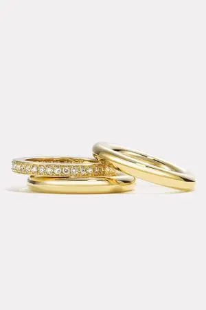 BY PARIAH Triple Gold Diamond Pinky Stack - Grey