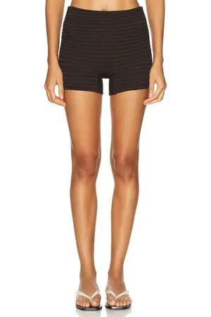 Bond Eye Dom Short - Carob & Black Dot Stripe