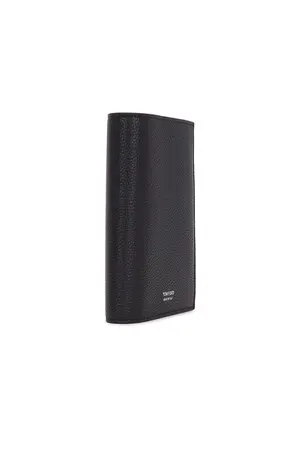 TOM FORD Soft Grain Leather T Line Passport Holder - Black