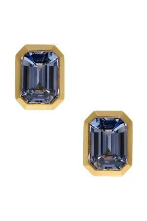 AZLEE Rich Small Sapphire Stud Earrings - 18k Yellow Gold & Sapphire