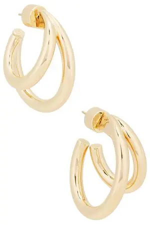 JENNIFER FISHER Double Lilly Mini Hoop Earrings - Yellow Gold
