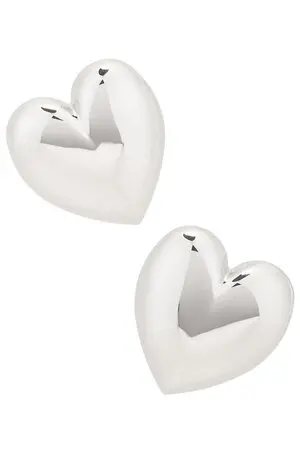 JENNIFER FISHER Puffy Heart Earrings - Silver