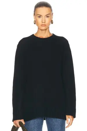 Jenni Kayne Cashmere Amelia Crewneck Sweater - Black