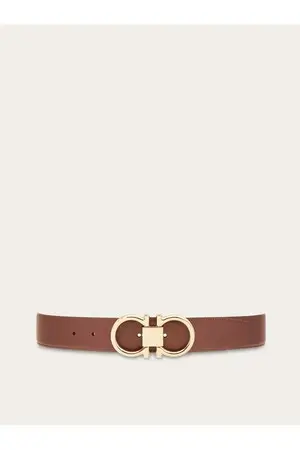 FERRAGAMO Reversible And Adjustable Gancini Belt - Black