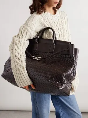 Bottega Veneta Avenue Maxi Intrecciato Leather Tote Bag