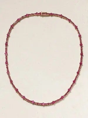 Ileana Makri Rivulet 18-karat Gold Ruby Necklace - Red