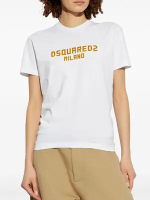 Dsquared2 Flocked-logo T-shirt - White
